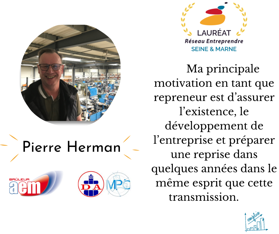 Portrait de lauréat : Pierre Herman - Réseau Entreprendre Seine et Marne